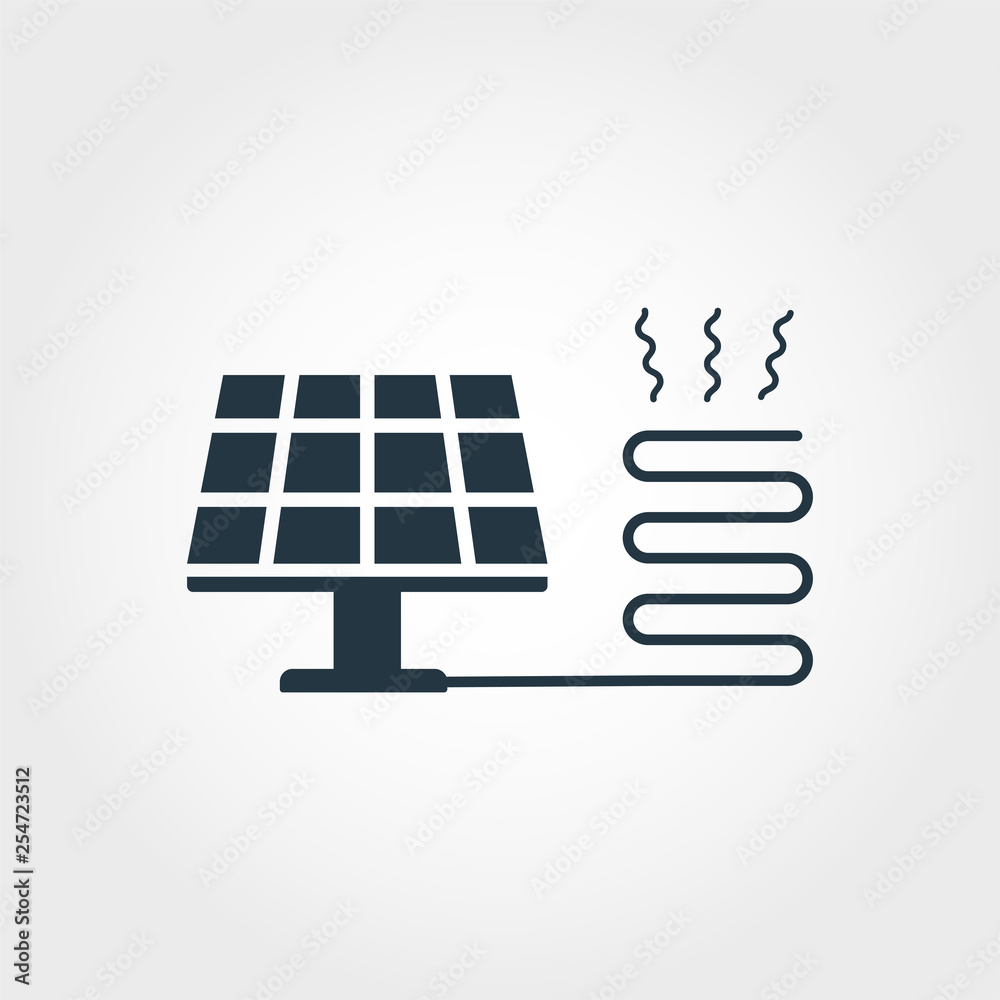 Solar Heating creative icon. Monochrome style design from urbanism ...