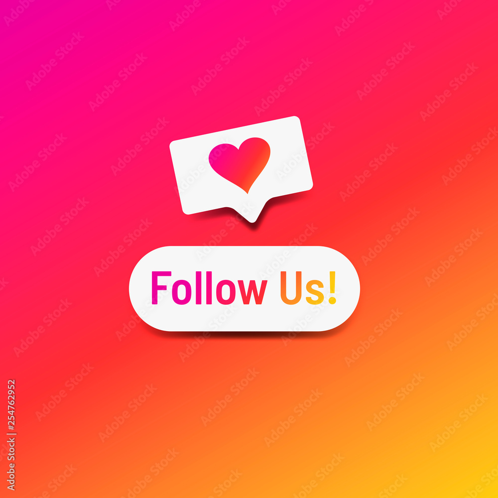 Follow us. Social media Stock Vector | Adobe Stock