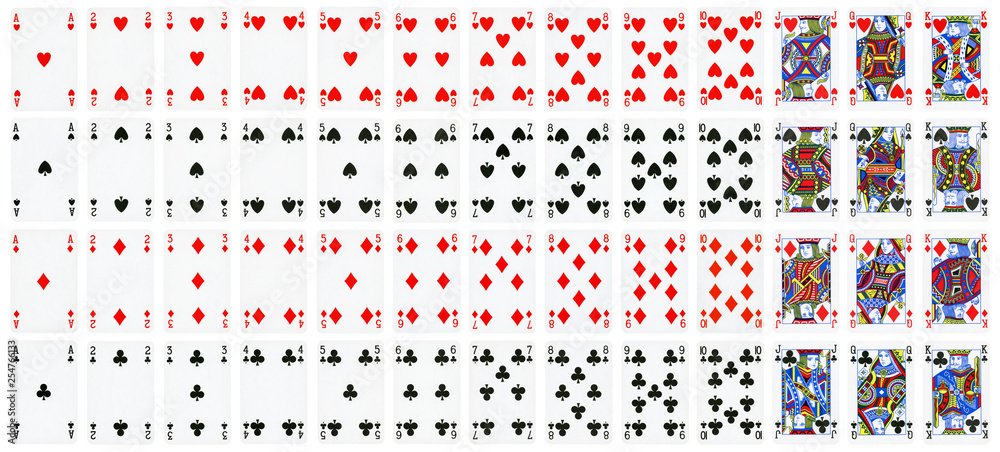 Full set of playing cards isolated on white background - High quality ...