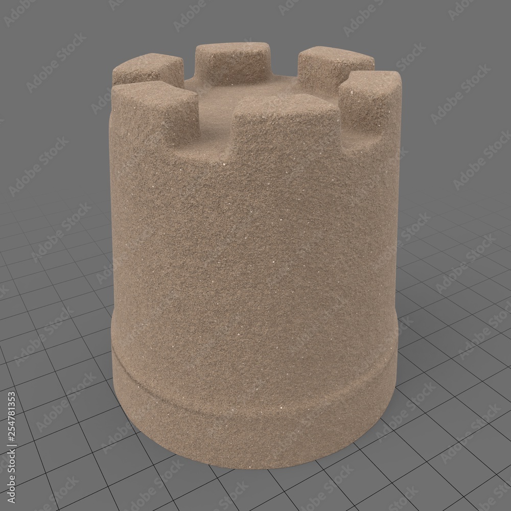 Beach sand tower Stock 3D asset | Adobe Stock