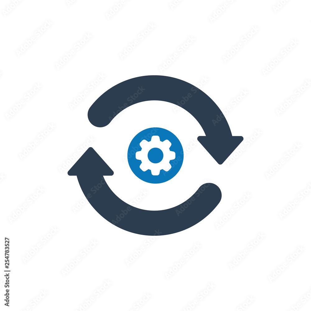 Refresh icon with settings sign. Refresh icon and customize, setup ...