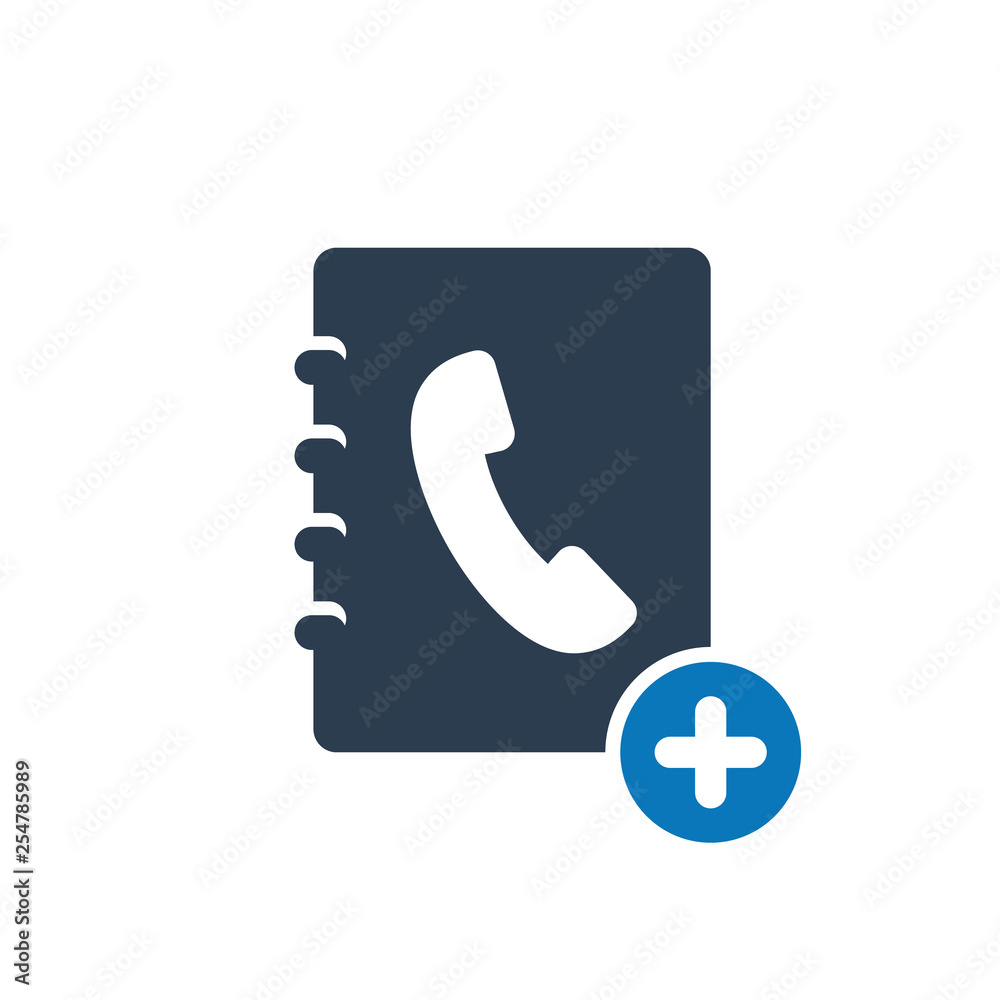 Contact icon with add sign. Contact icon and new, plus, positive symbol ...