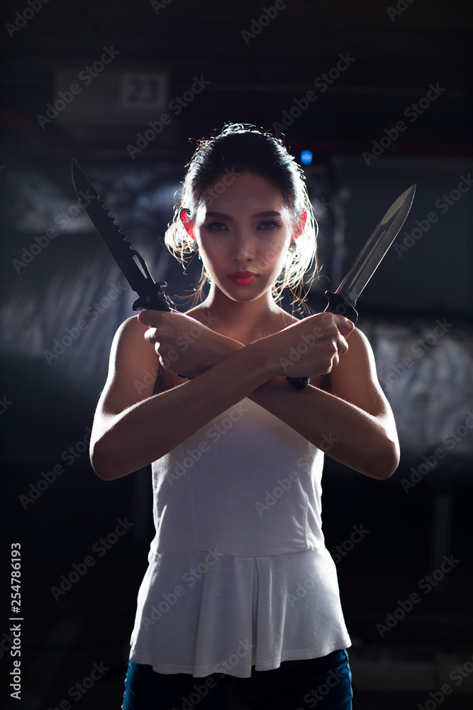 Girl With Knife Art
