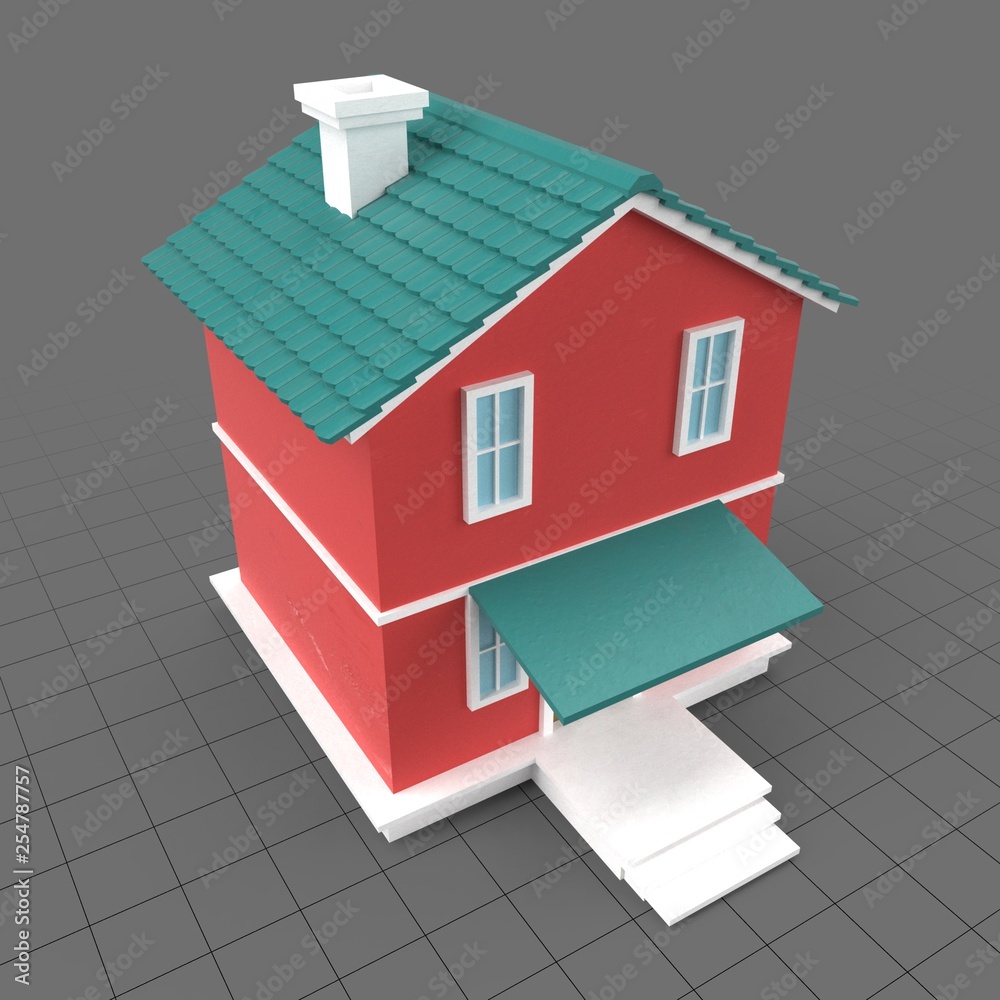 Stylized house 2 Stock 3D asset | Adobe Stock