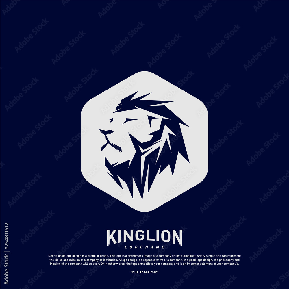 Lions Logo Design Concept. King Lions Logo Design Template Vector. Icon ...