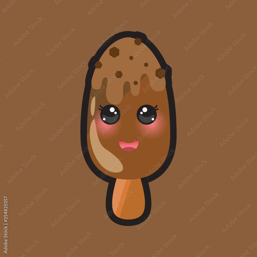 cute "chocolate ice cream" cartoon images in kawaii anime style With a ...