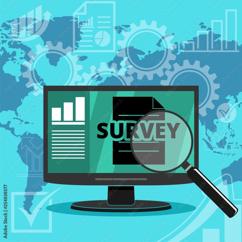 Survey world map banner background, World map, statistics Stock ...