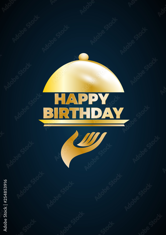 happy birthday dinner, template for poster, cover and menu. Vector ...