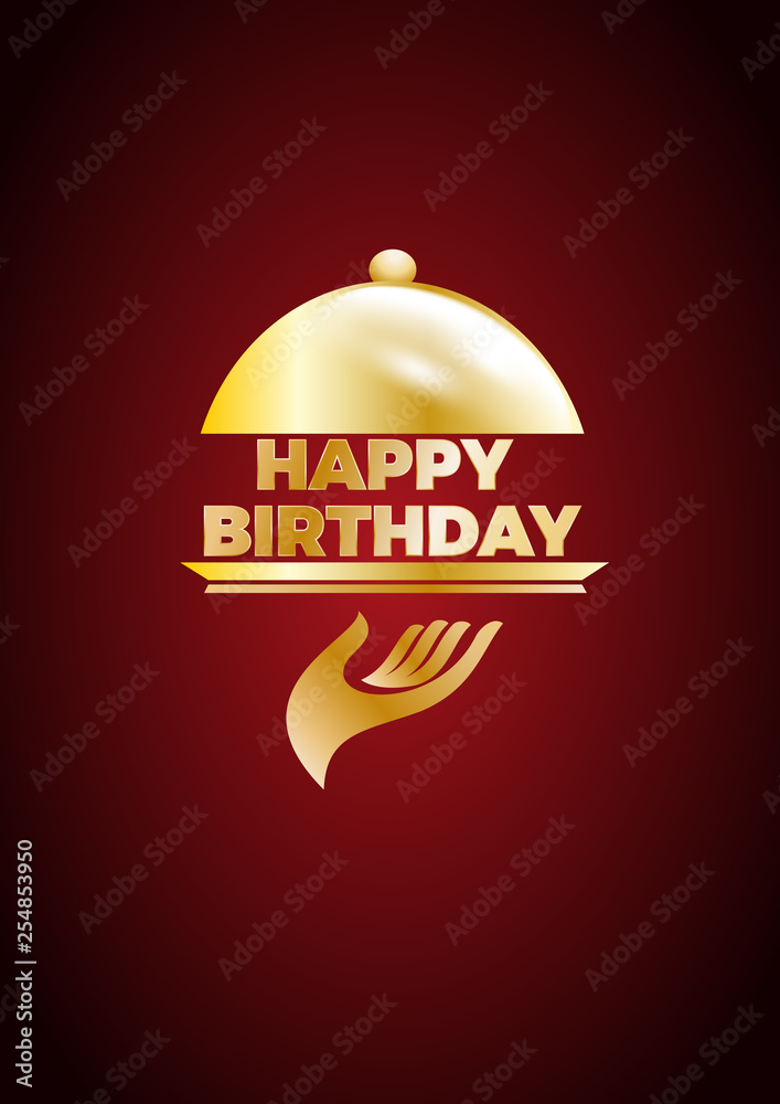 happy birthday dinner, template for poster, cover and menu. Vector ...