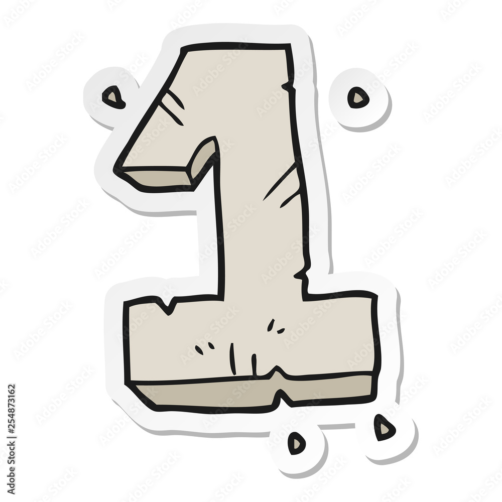sticker of a cartoon stone number one Stock Vector | Adobe Stock