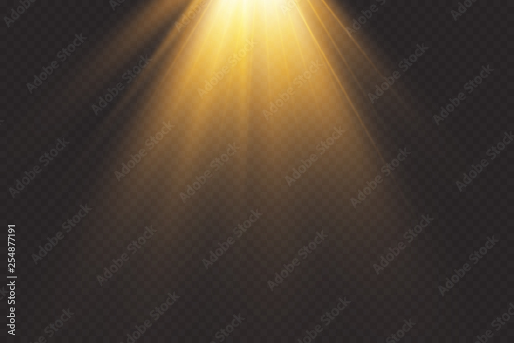 Vector transparent sunlight.Vector scene illuminated by spotlight ...