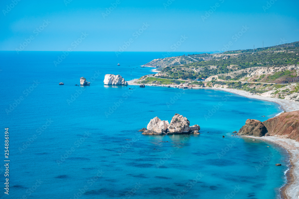 Beautiful beach next to the Rock of the Greek, the birthplace of the ...