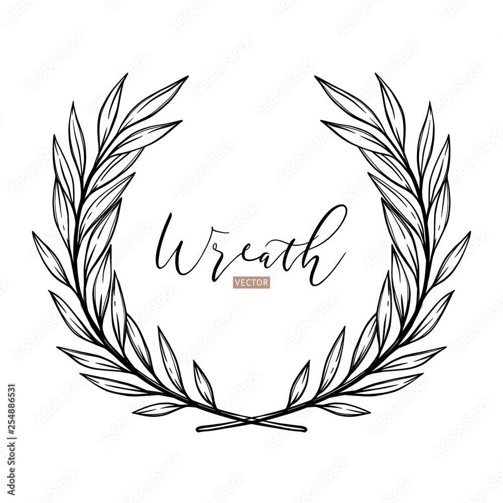 Hand Drawn Laurel Wreath Clip Art Images Vector And Photoshop Brushes ...