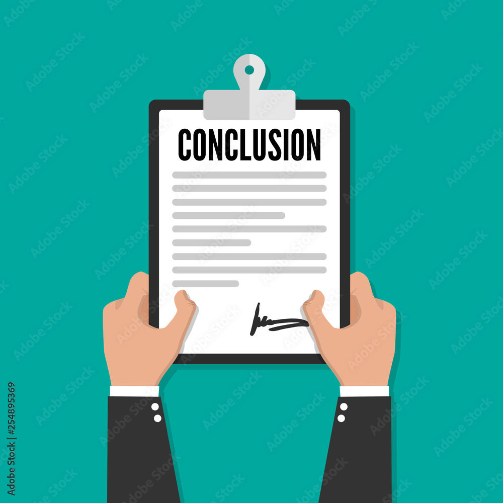 Conclusion, report concept. Vector illustration flat Stock Vector ...