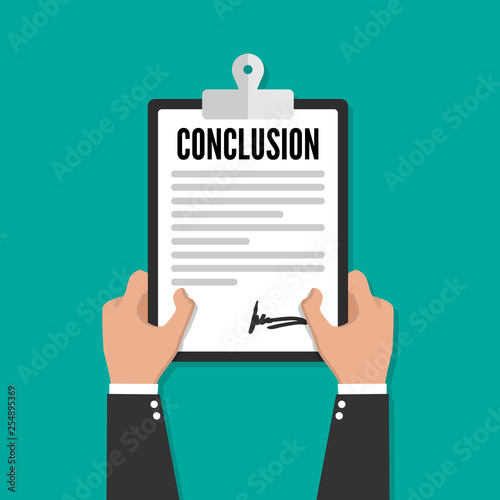 Conclusion, report concept. Vector illustration flat Stock Vector ...