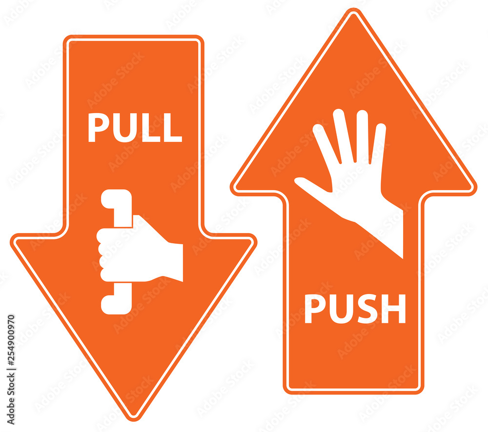 push and pull, vector illustration Stock Vector | Adobe Stock