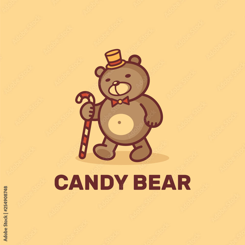 Candy bear. Logo template. Stock Vector | Adobe Stock