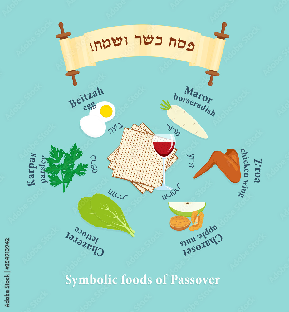 Passover Symbols Set Stock Vector | Adobe Stock