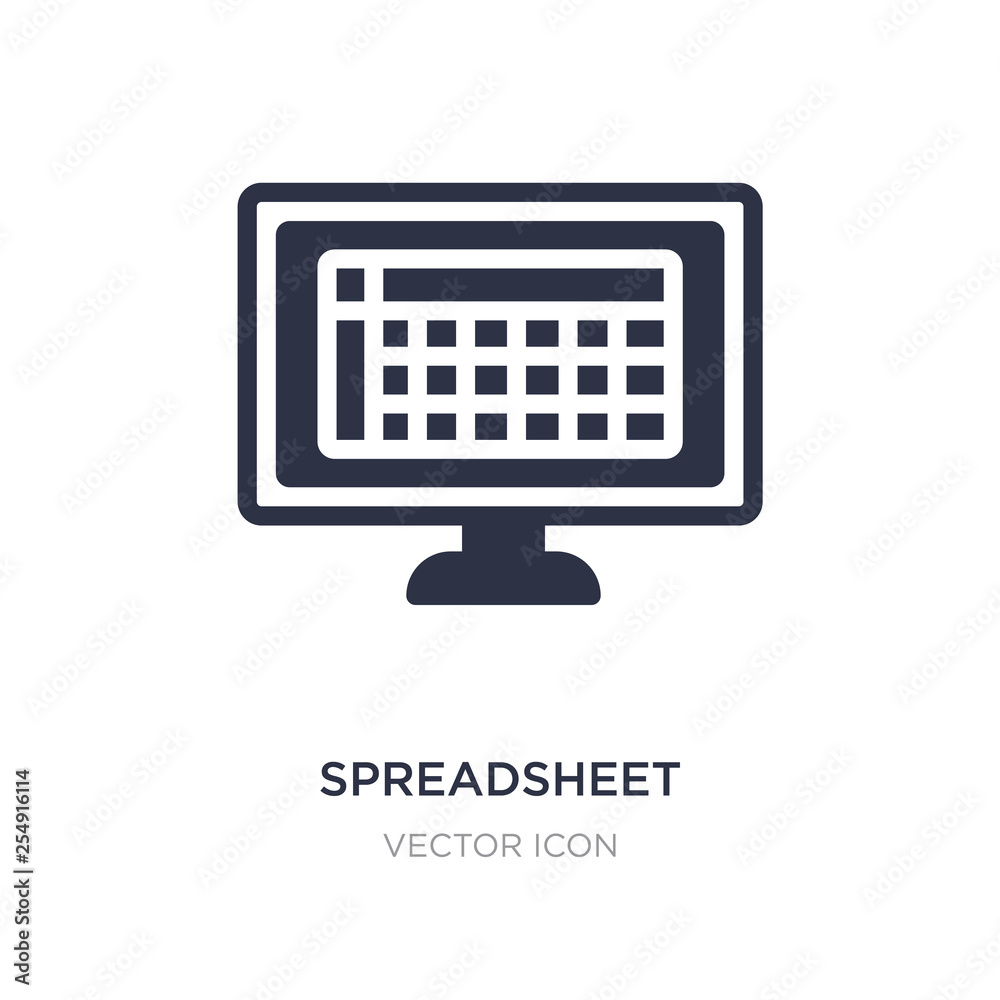 spreadsheet icon on white background. Simple element illustration from ...
