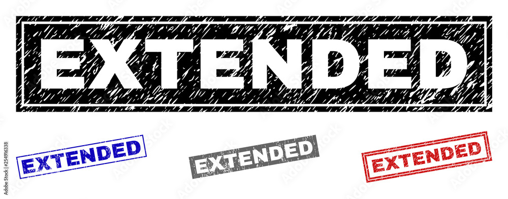 Grunge EXTENDED rectangle stamps isolated on a white background ...