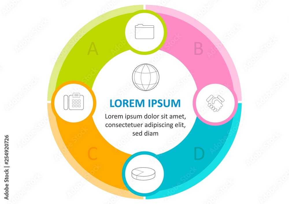 Minimal infographic brochure template. Pages with diagram, graph and ...