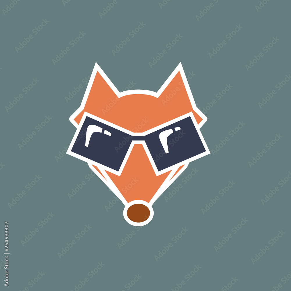 Cartoon fox logo. Vector illustration background. Vector logo template ...
