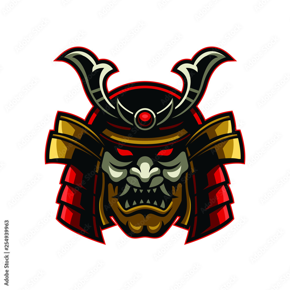 Samurai Head Vector