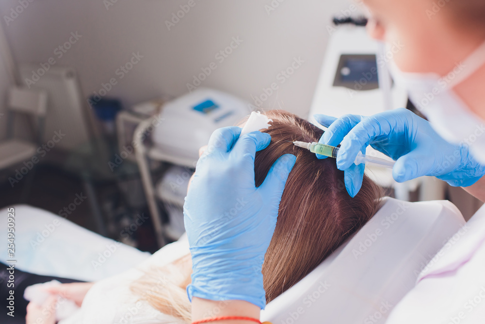 Platelet rich plasma injection procedure. Hair growth stimulation. PRP ...