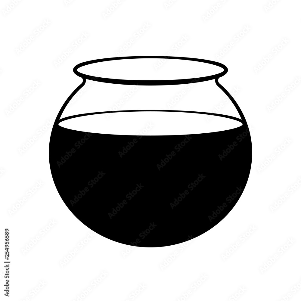 Empty fish bowl icon. Clipart image isolated on white background Stock ...