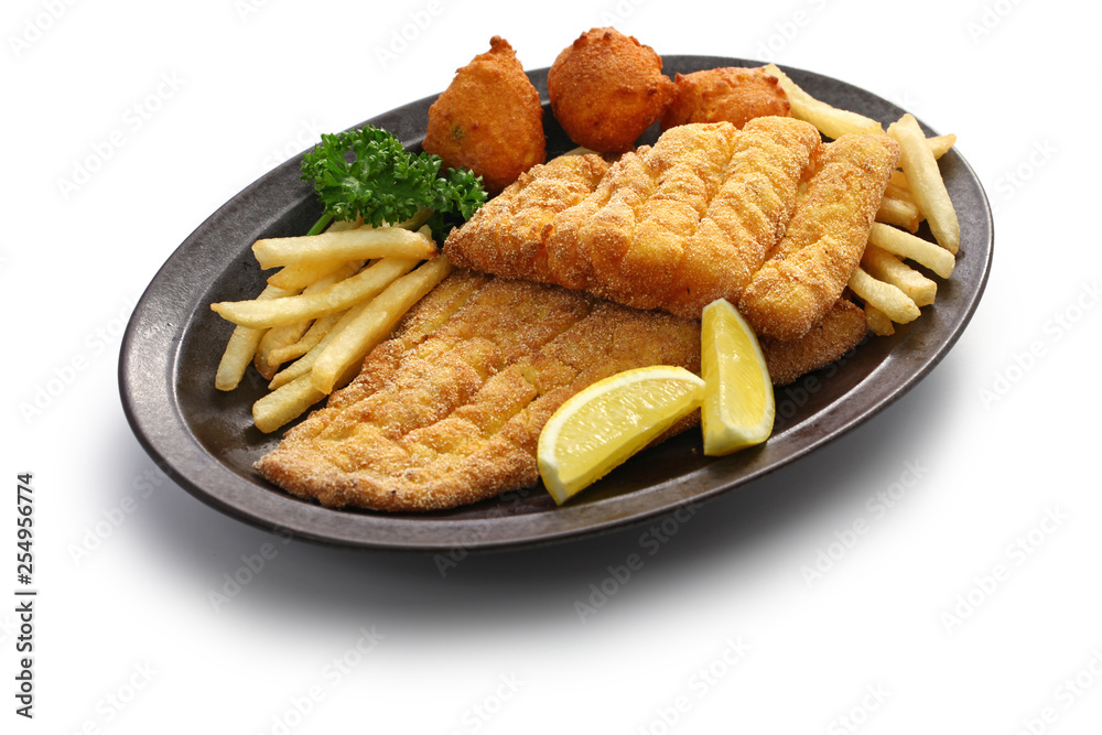 southern fried fish plate, american cuisine Stock Photo | Adobe Stock