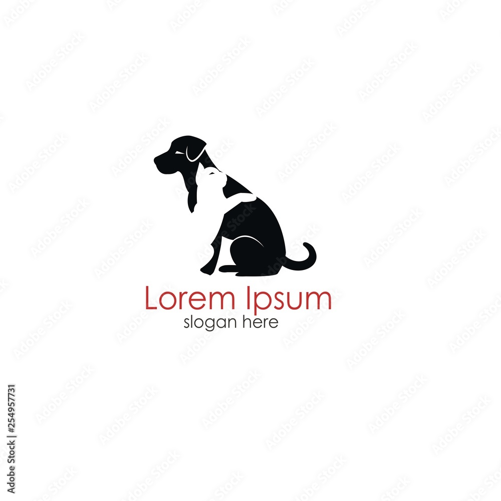 hug cat and dog icon vector Stock Vector | Adobe Stock