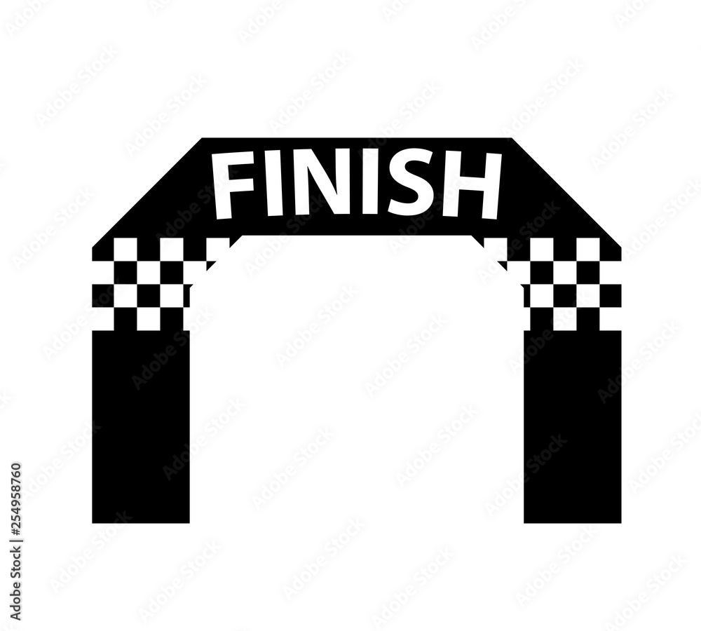 Inflatable finish arch silhouette icon. Clipart image isolated on white ...