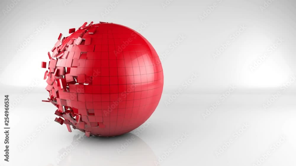 Red sphere abstract 4k animation motion graphics, video geometric 3d ...