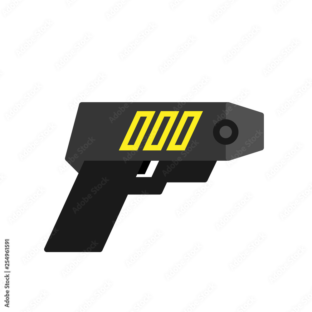 Police taser icon. Clipart image isolated on white background Stock ...