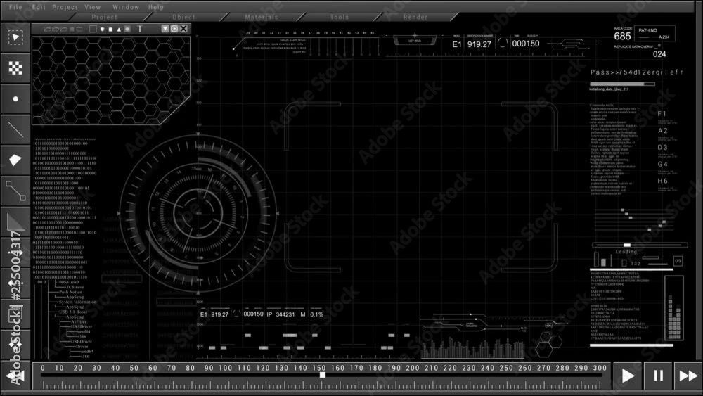 User Interface HUD template.3D soft frame.Black and white for Alpha ...