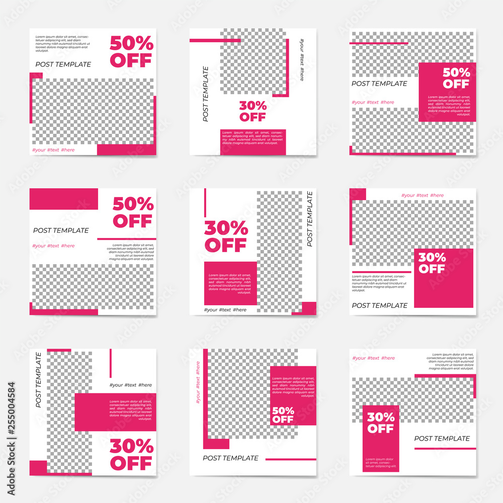 A big set for social media post templates. For personal and business ...