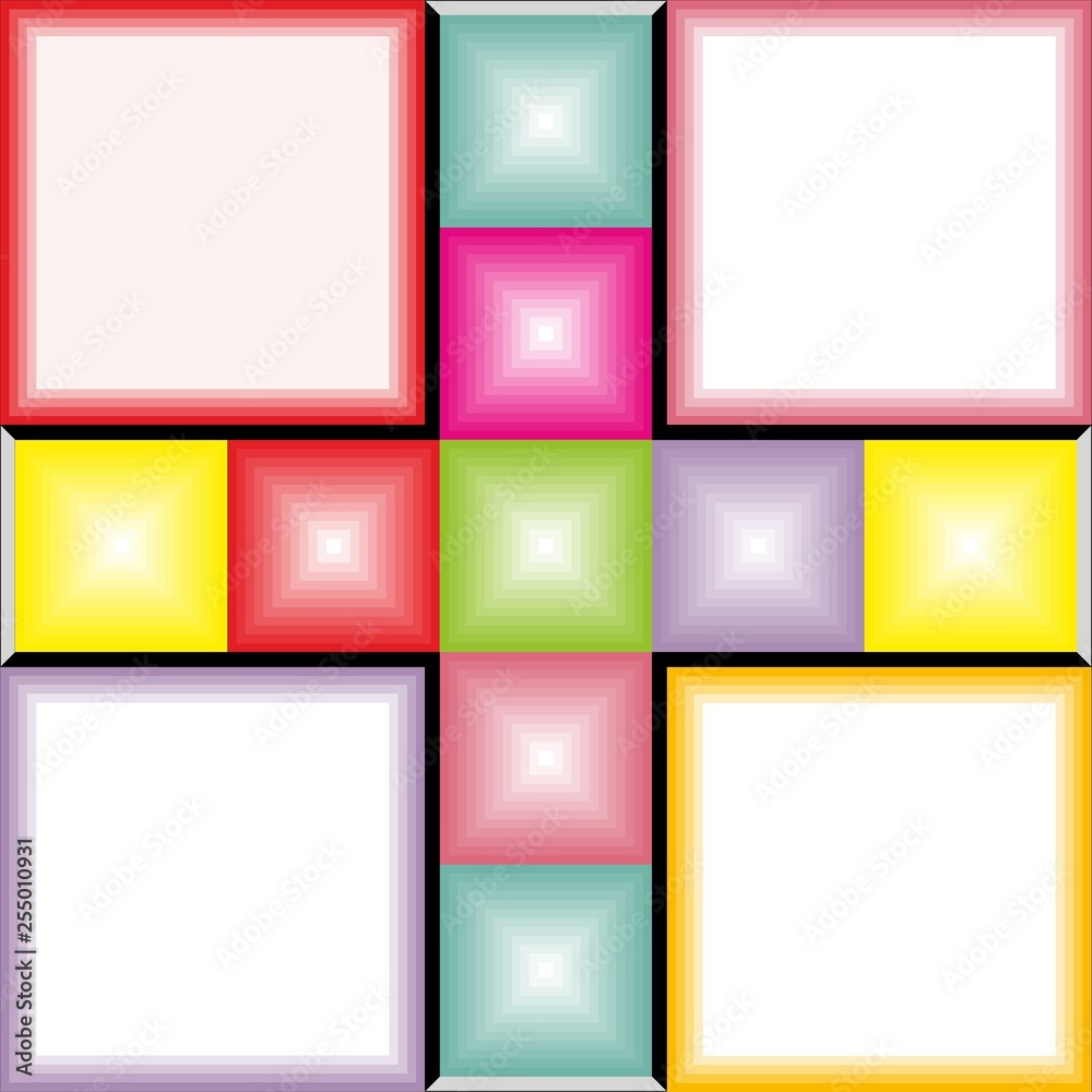 Set of colorful retro background with 13 squares white vector Stock ...
