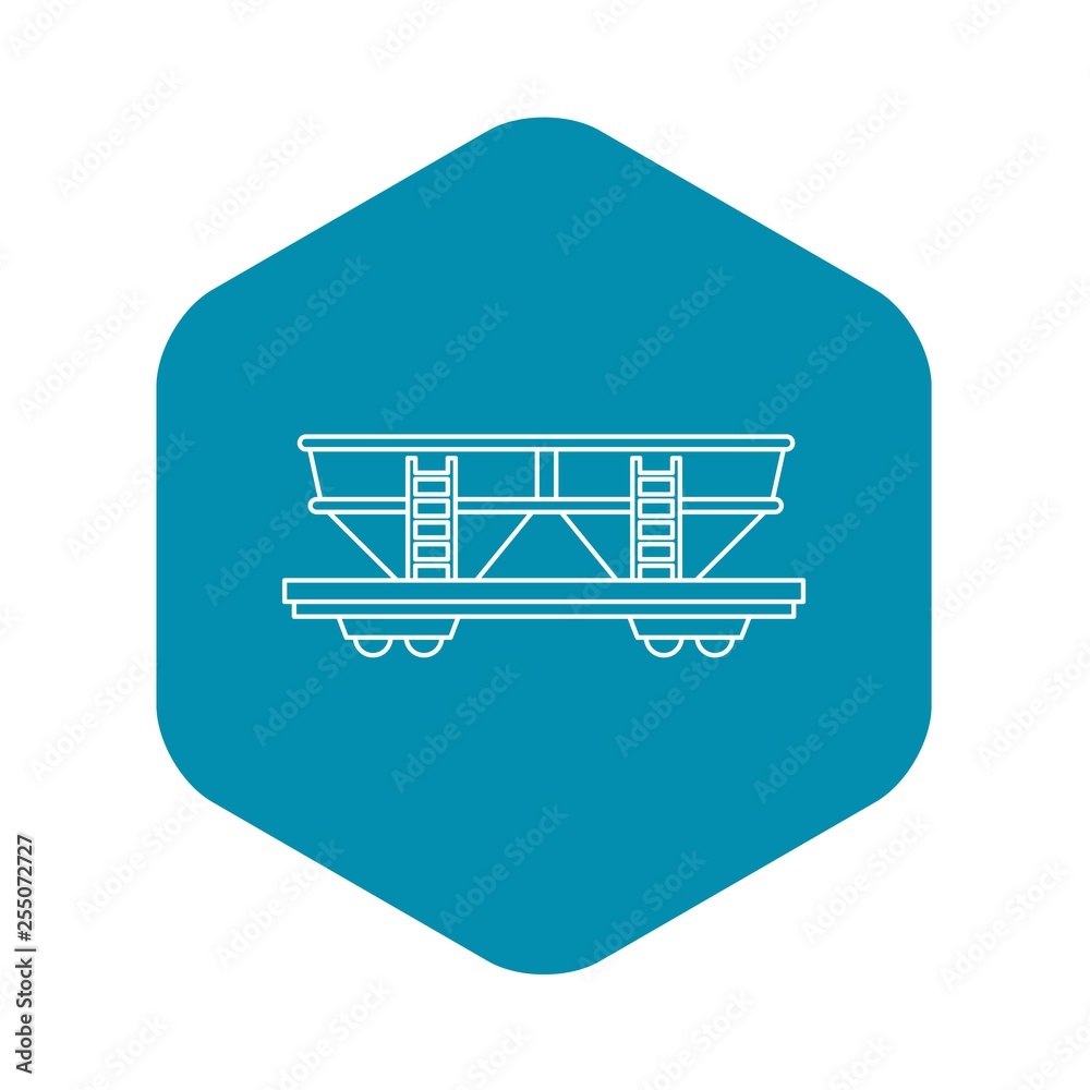 Freight railroad car icon. Outline illustration of freight railroad car ...