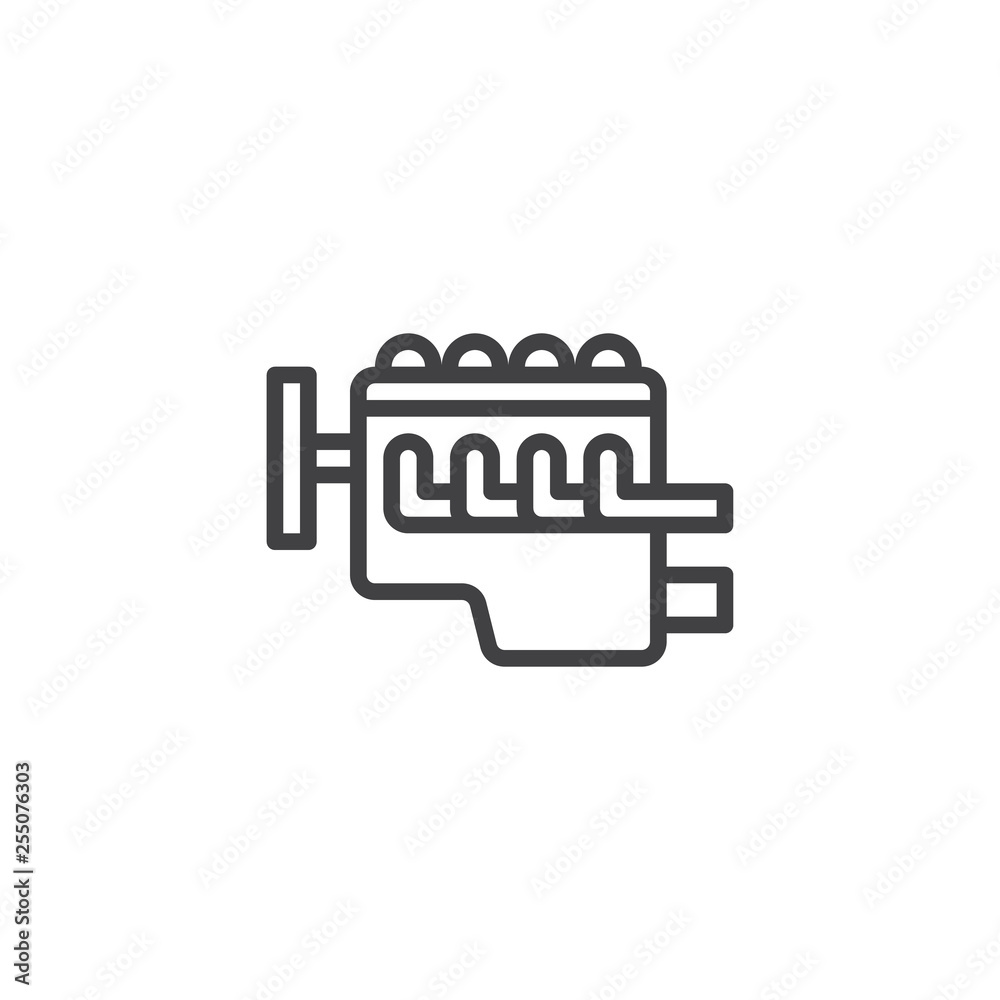 Car internal combustion engine line icon. linear style sign for mobile ...