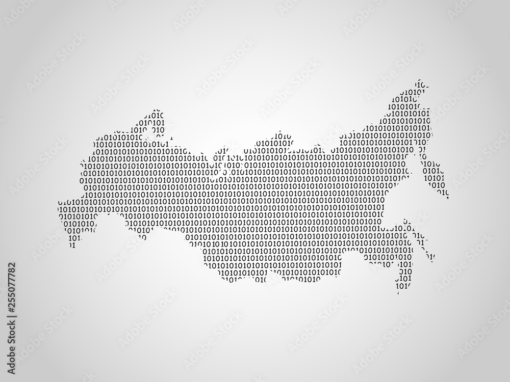 Russia map vector illustration using binary numbers or signs to ...