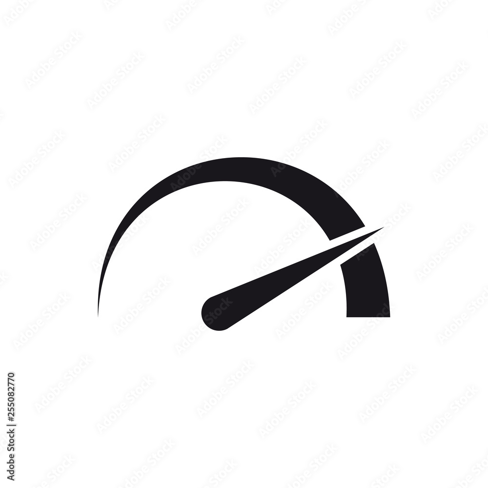 Speedometer - Black Vector Illustration - Isolated On White Background ...