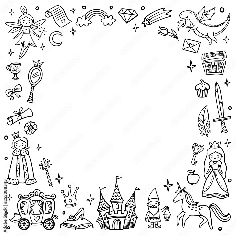 Fairy Tales Clip Art Black And White