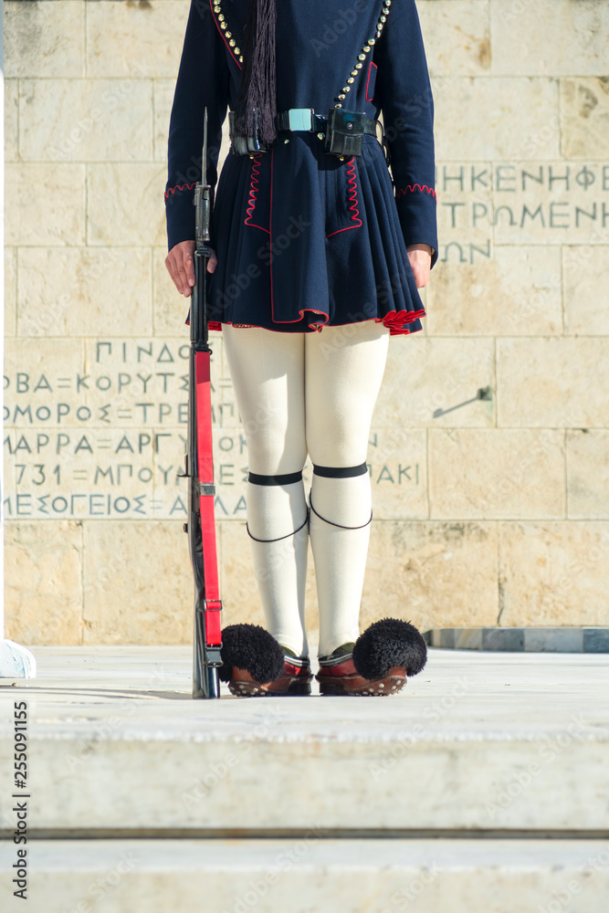 Evzone Greek Parliament Guard Uniform Legs V Stock Photo | Adobe Stock