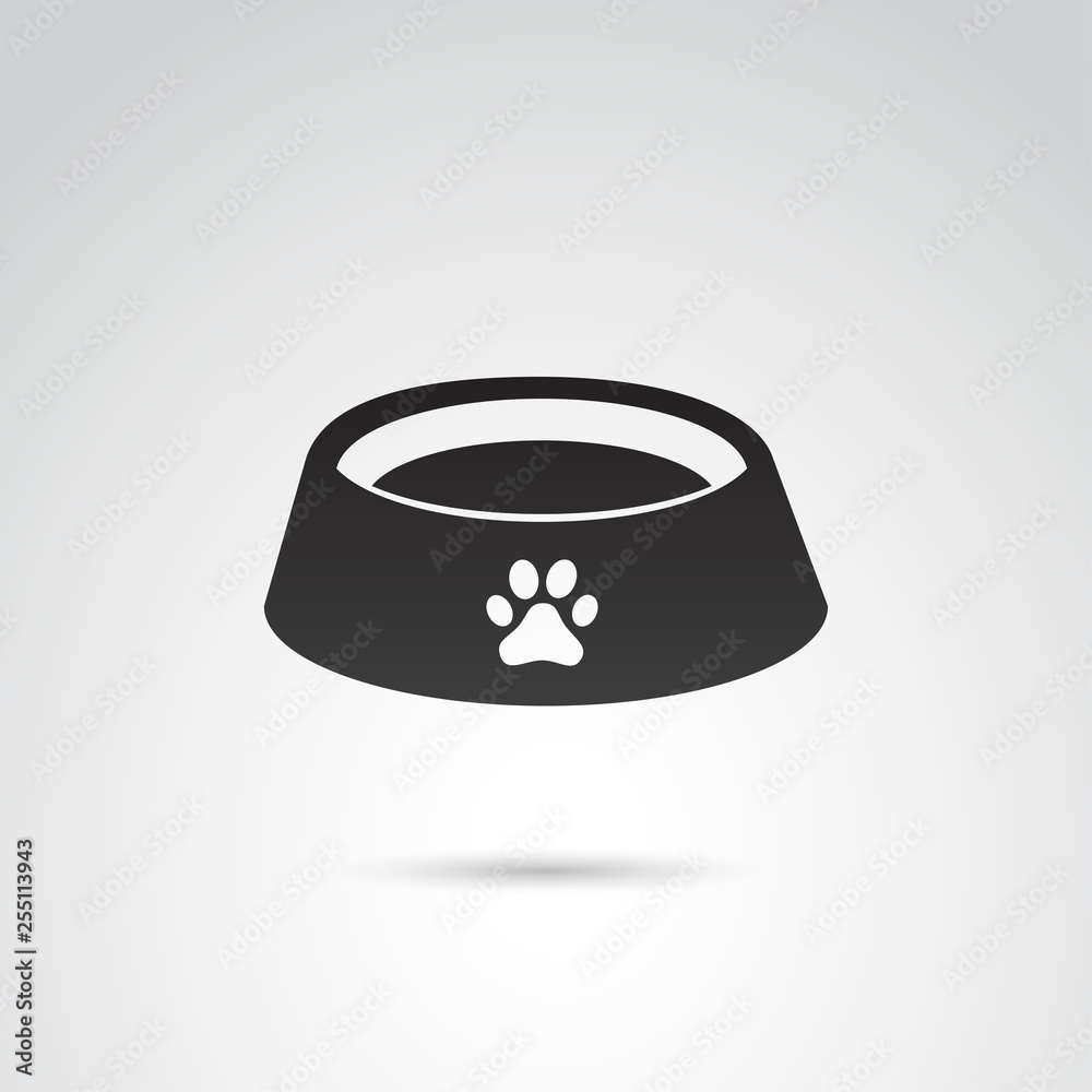 Dog bowl vector icon. Stock Vector | Adobe Stock