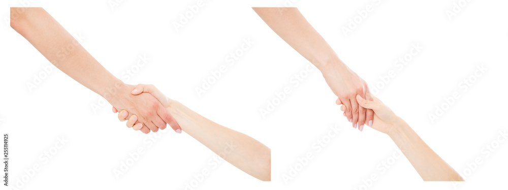 helping hand gestures set isolated in white, collage signs and symbols ...