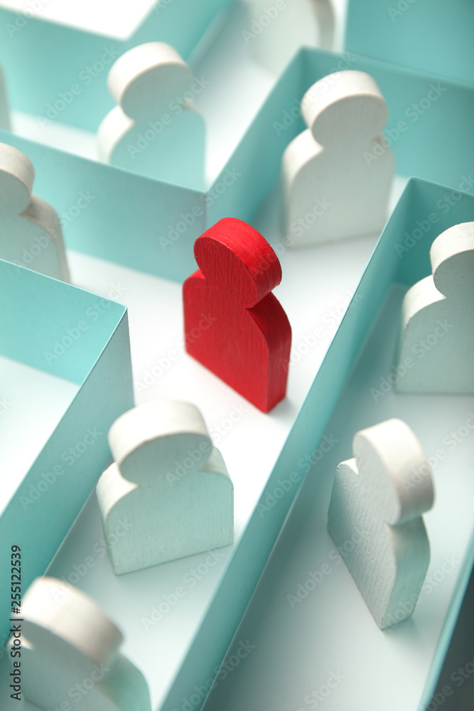 Man's figure in a maze, problem and solution. Stock Photo | Adobe Stock