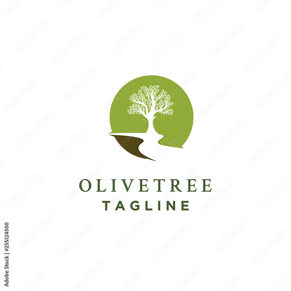 olive tree logo designs with rivers Stock Vector | Adobe Stock