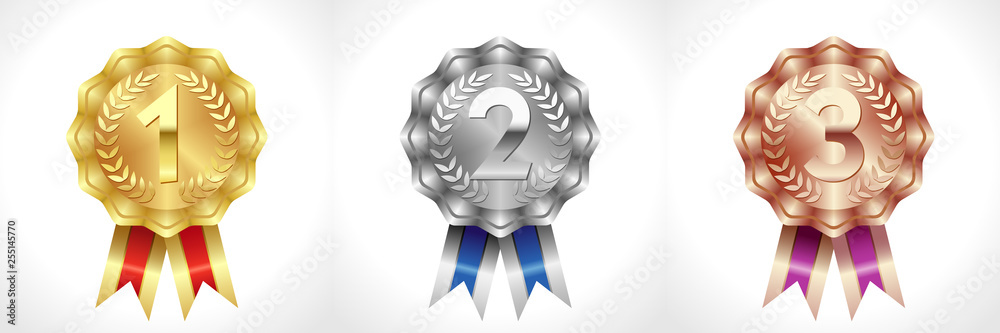 Awards colored numbers, logotype set. Isolated abstract graphic design ...