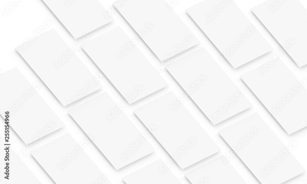 Blank mobile app screens mockup isolated on white background. Vector ...