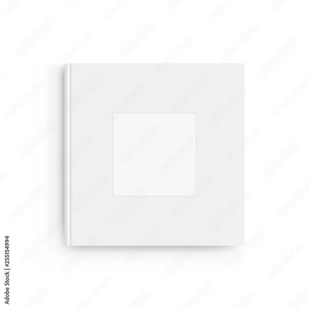 Blank photo album cover mockup isolated on white background. Vector ...